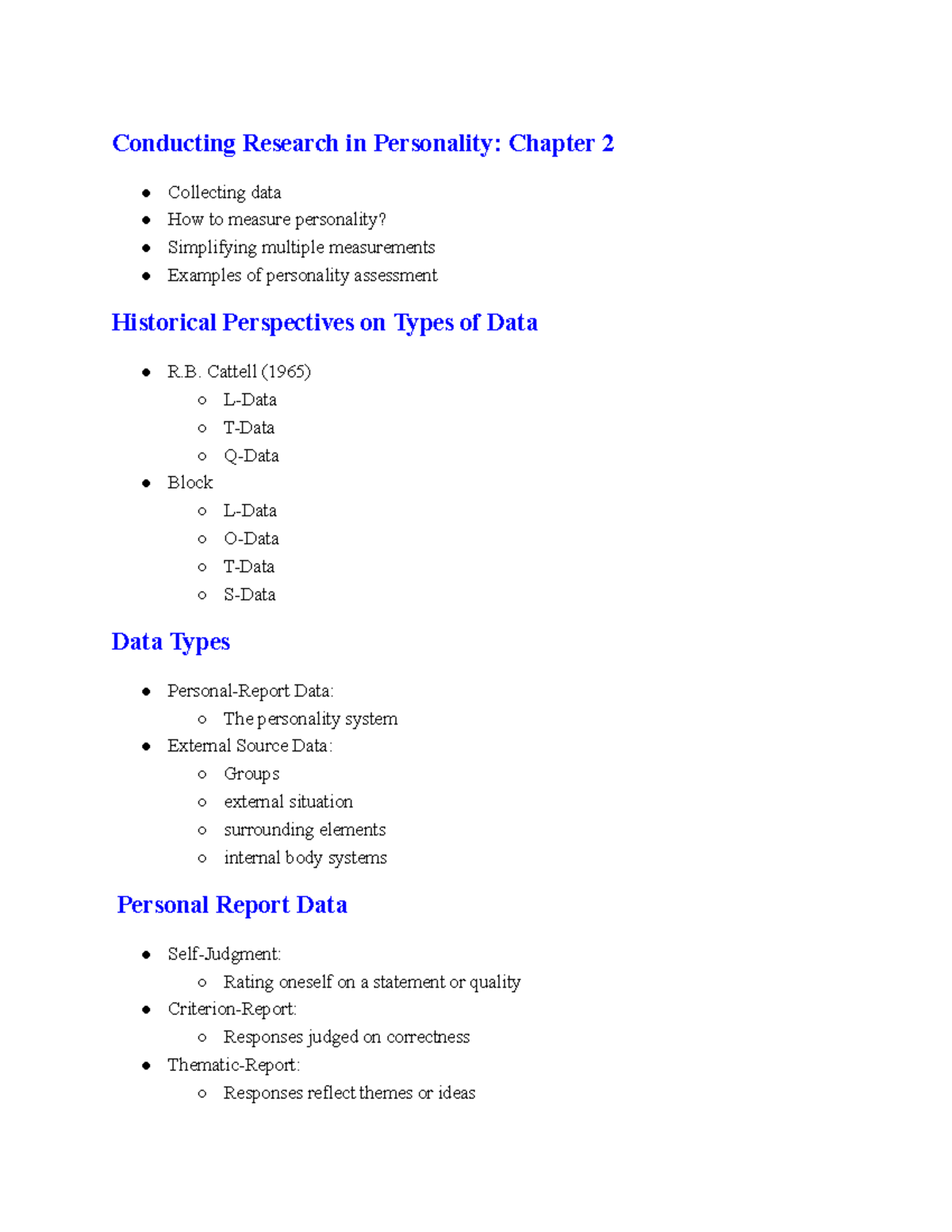 Data types and history of data - Conducting Research in Personality ...