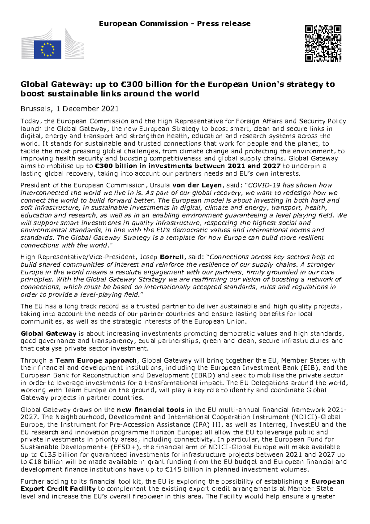Global Gateway up to 300 billion for the European Union s strategy to ...