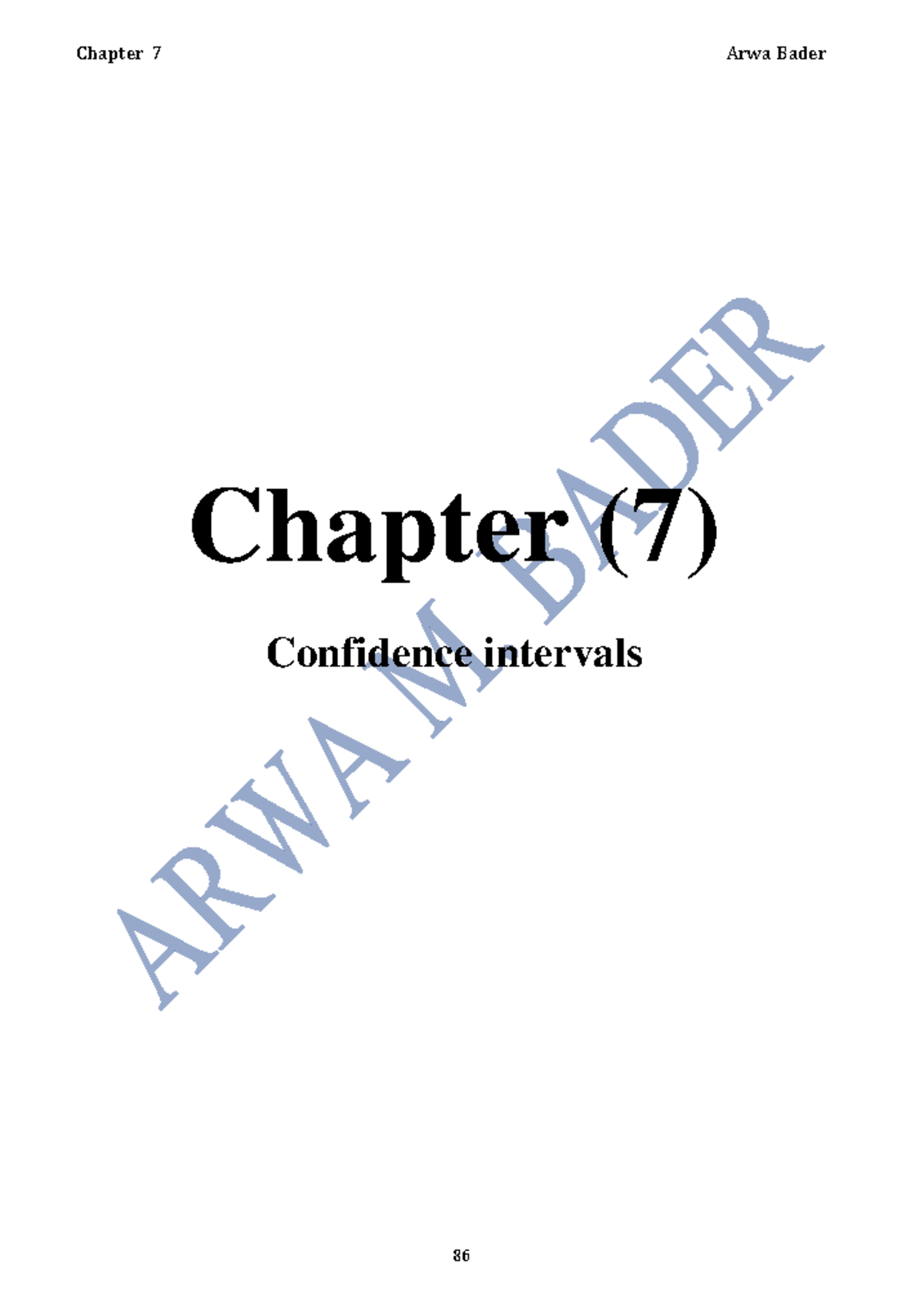 Chapter 7sheets - Chapter ( 7 ) Confidence intervals Sheet (1) Q1 The lifetime (age) in hours of ...