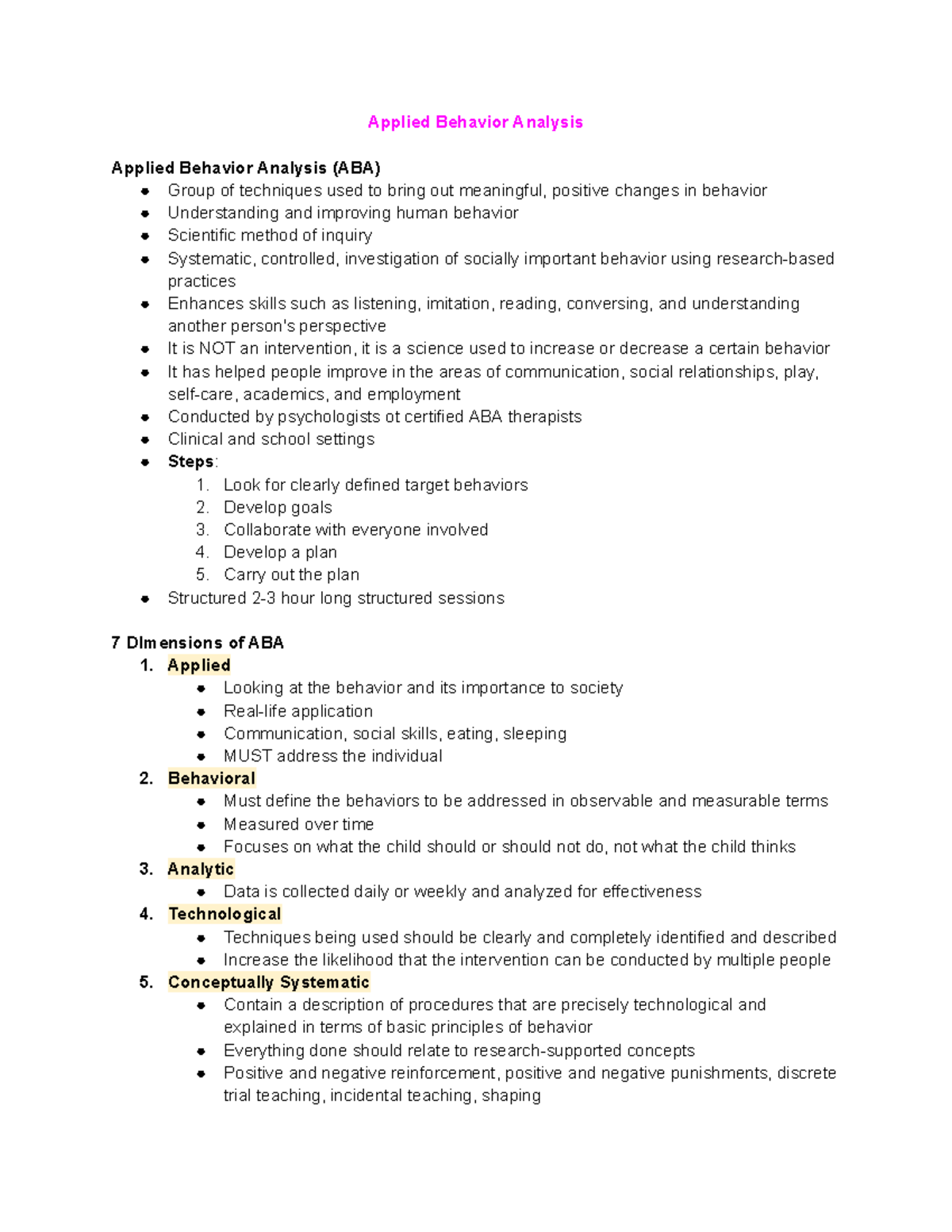 Untitled document (23) - Applied Behavior Analysis Applied Behavior Analysis (ABA) Group of ...