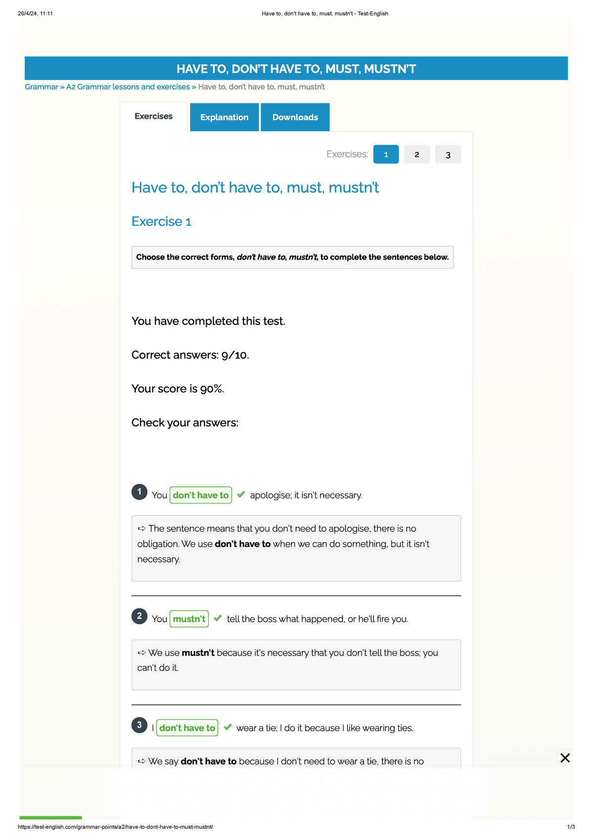 Velascoooooo - bnbnbn - HAVE TO, DON’T HAVE TO, MUST, MUSTN’T Grammar ...