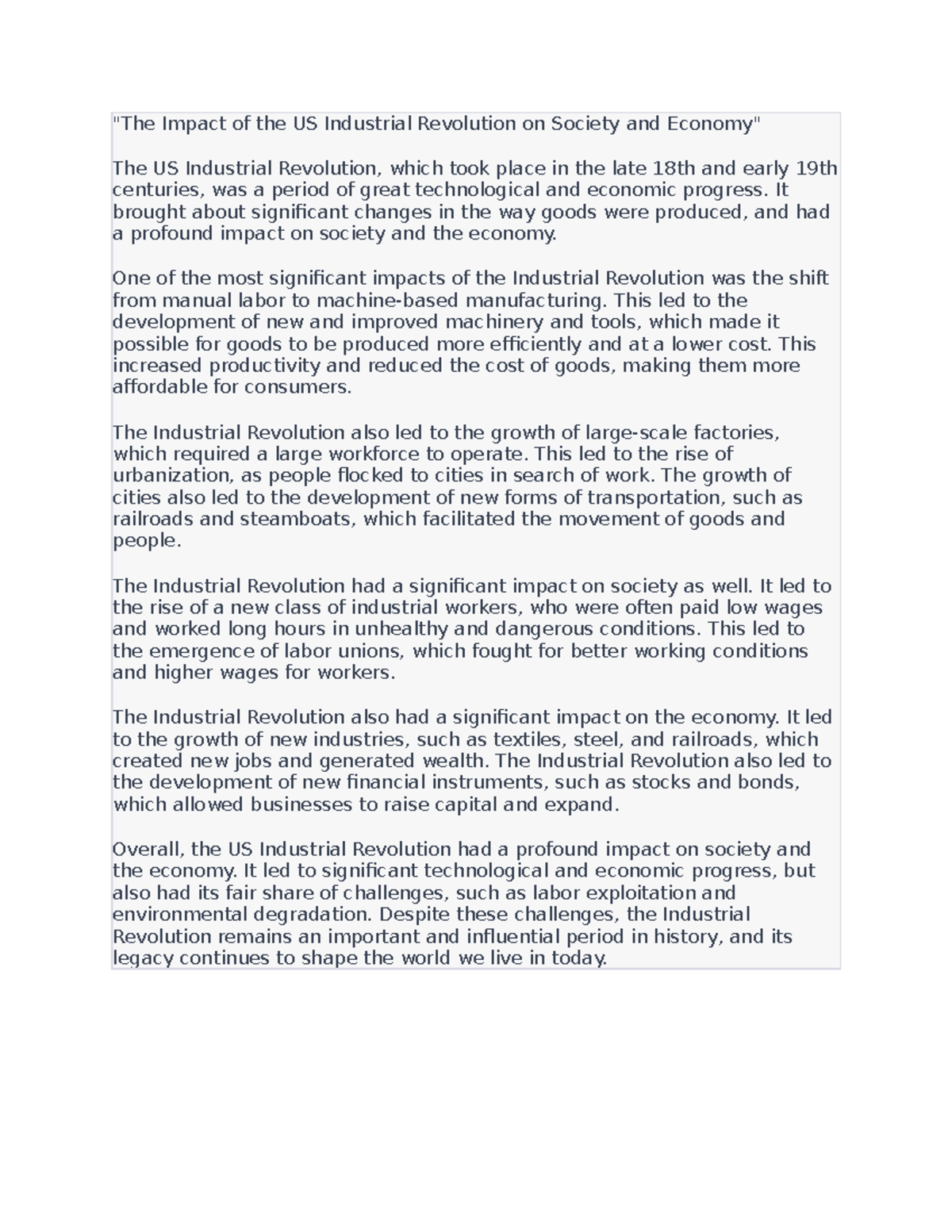 Industrial Revolution Working Conditions And Wages