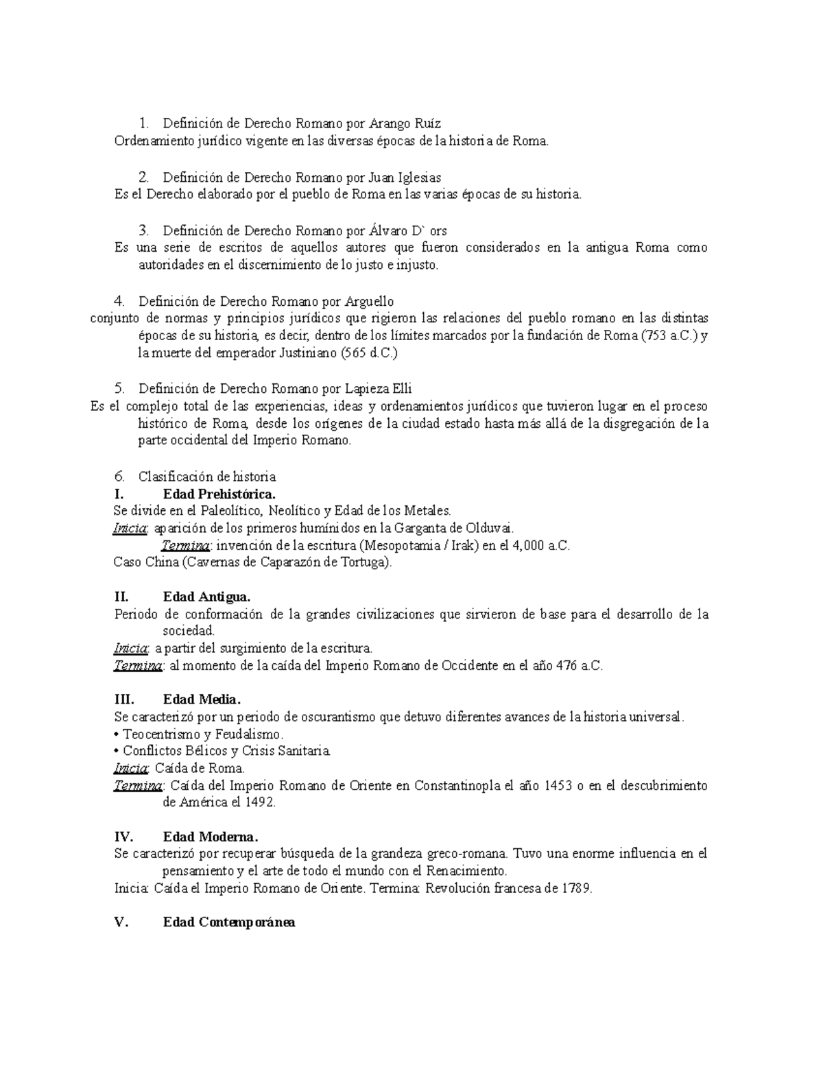 Derecho Romano - Apuntes 1 y 2 - 1. Definición de Derecho Romano por ...