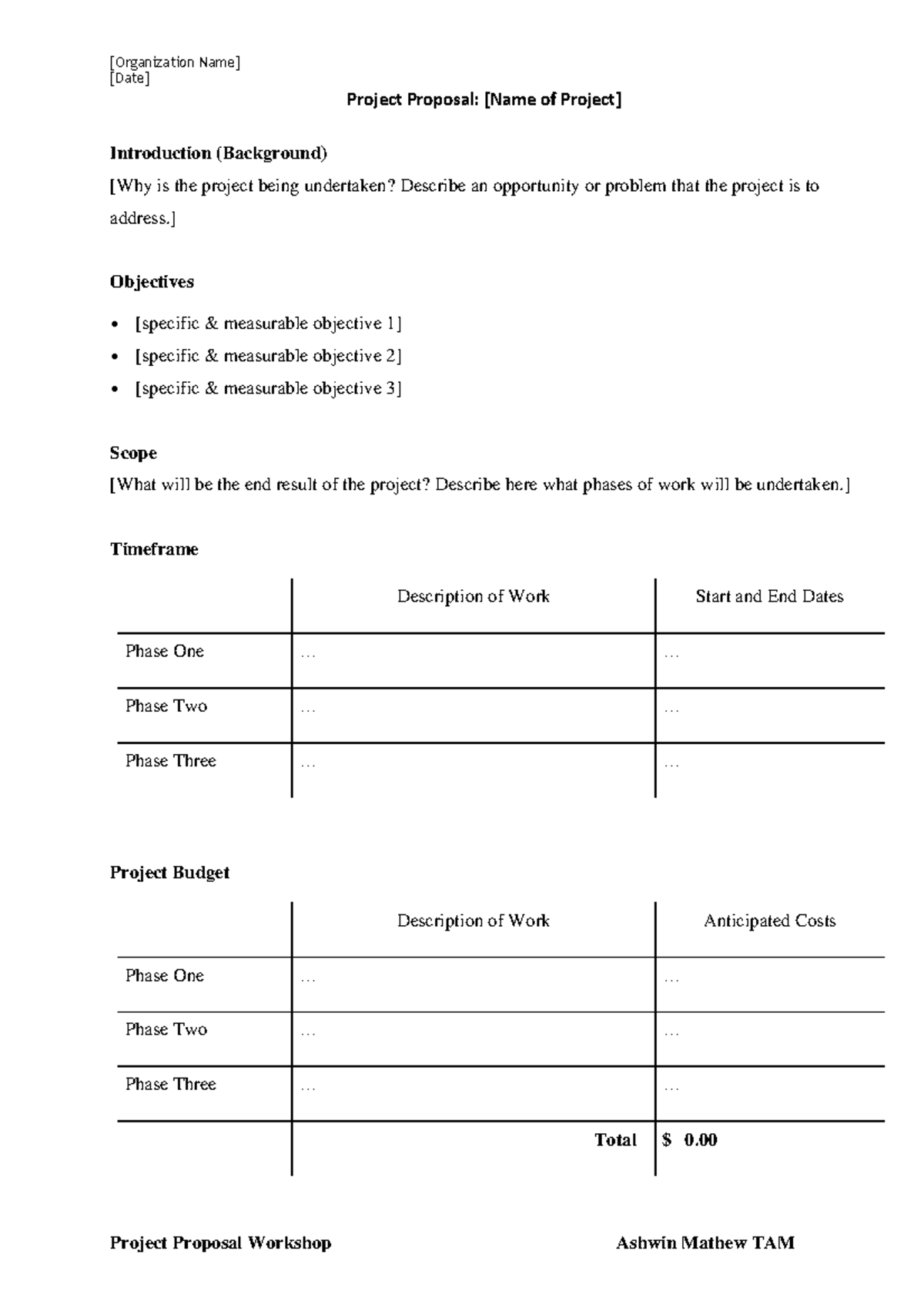 Project Proposal Template 1 - [Organization Name][Date] Project ...