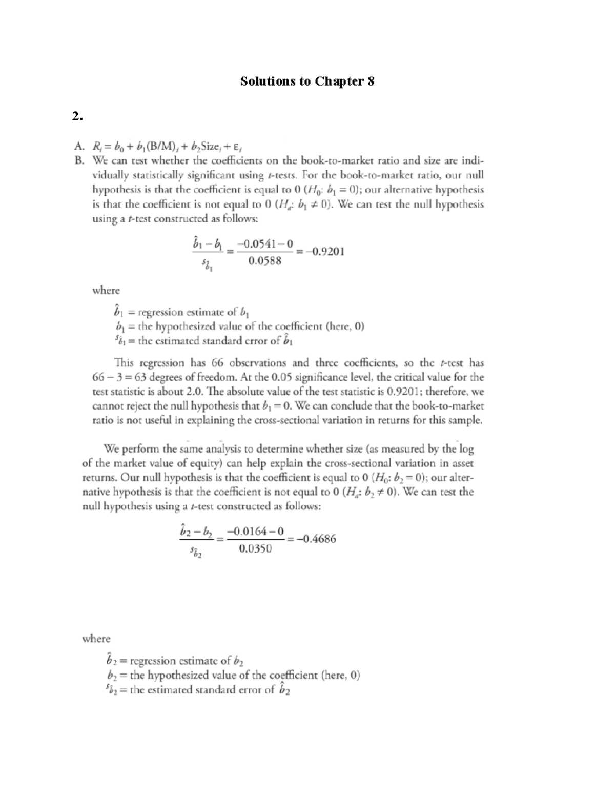 Solution to Chapter 8 stat - 321 - Solutions to Chapter 5. - Studocu