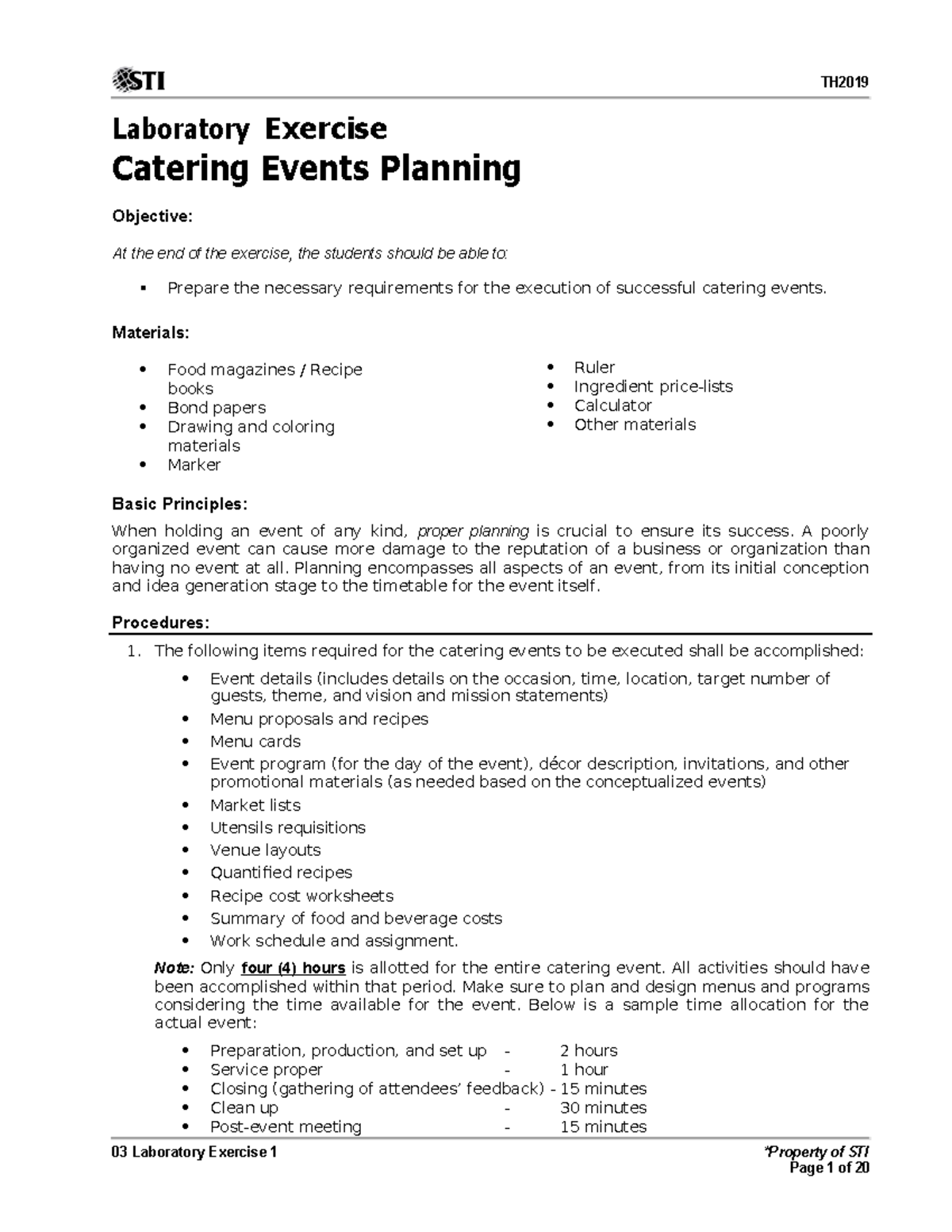 04 Laboratory Exercise 110-1-2 - 03 Laboratory Exercise 1 *Property of ...