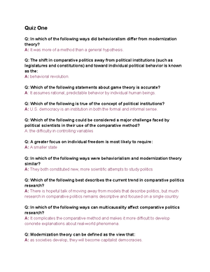Comparative Politics Midterm Study Guide Notes - Midterm Study Guide Q ...