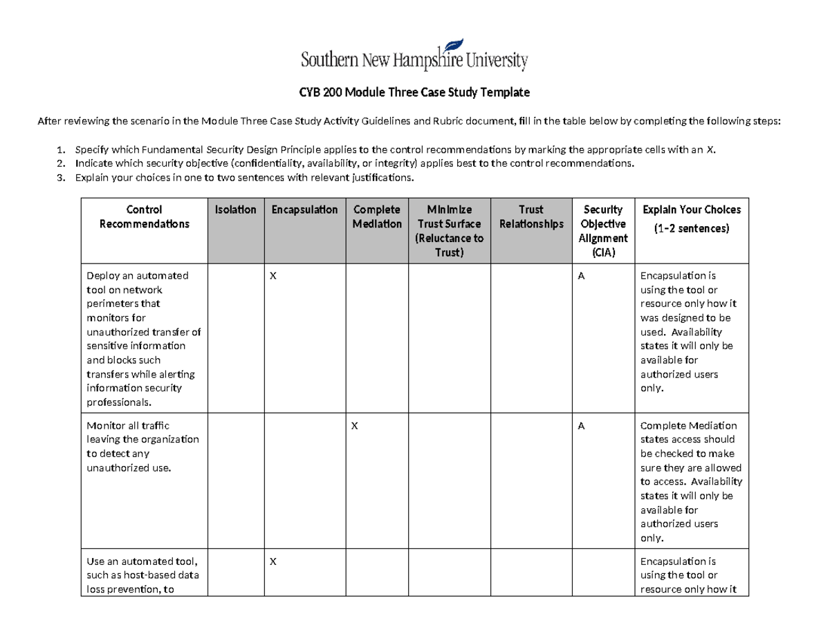 CYB 200 Module 3: Week 3-2 Case Study - CYB 200 Module Three Case Study ...