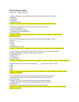 Chapter 26 Review Questions - Anna Gasset History 1320 The American ...