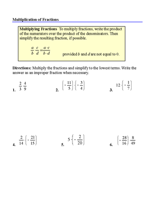 Simplifying Fractions - Simplifying Fractions Factorization and ...