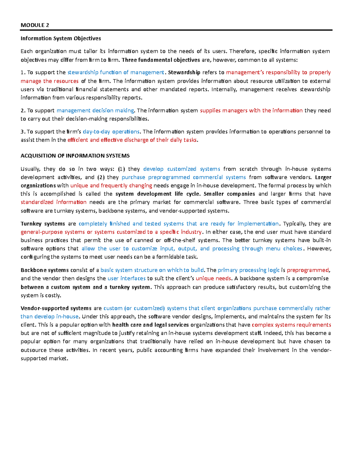 AIS Module 2 Flowchart - 123 - MODULE 2 Information System Objectives ...