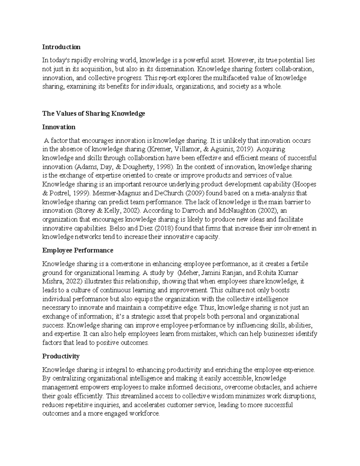 KM - It is a better document - Introduction In today's rapidly evolving ...