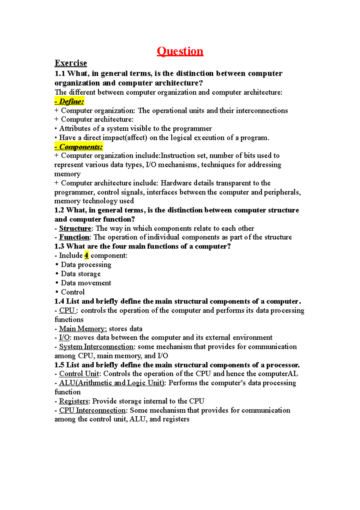Chapter 1 - :)) - Question Exercise 1 What, in general terms, is the distinction between ...