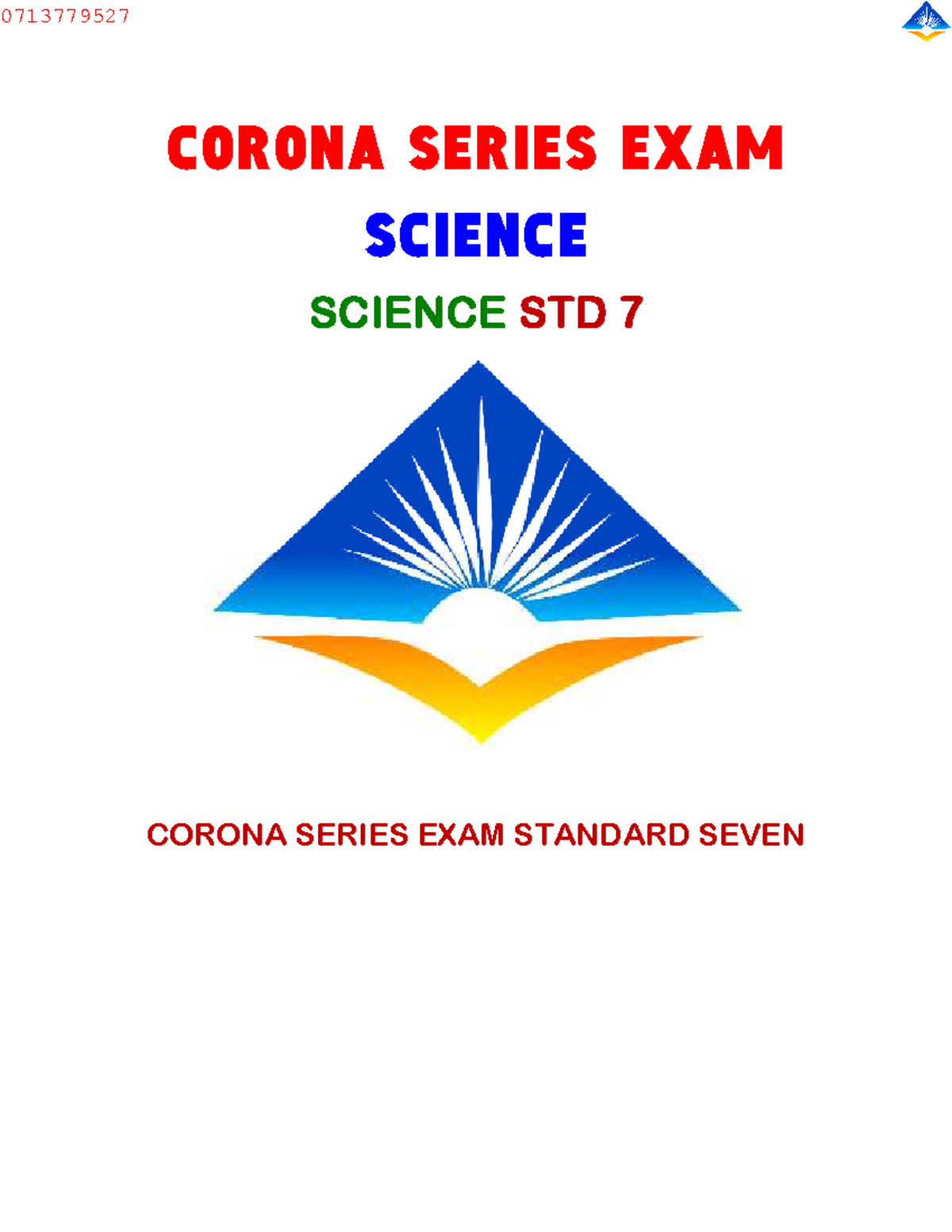 Science STD 7 Corona Series - CORONA SERIES EXAM SCIENCE SCIENCE STD 7 ...