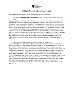 HUM 102 Module Five Project Draft Template - HUM 102 Module Five ...