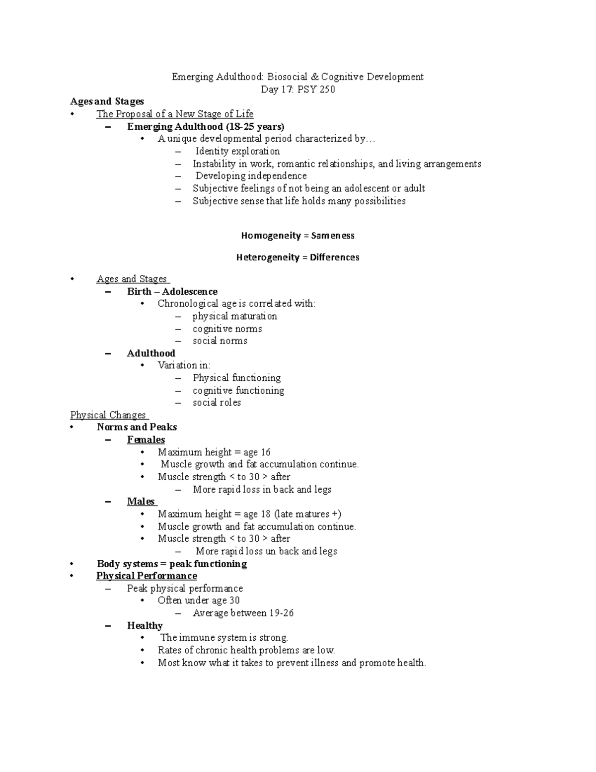 PSY 250 Day 17 Outline - Lecture notes for studying, summary of ...
