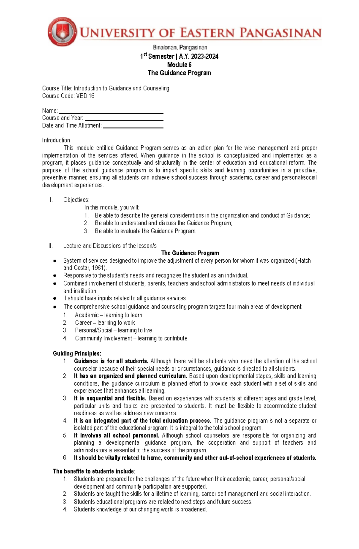GAC Module-6 - hi can i have this - 1 st Semester | A. 2023- Module 6 ...