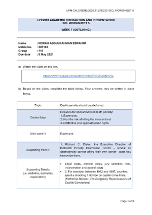 LPE2301 SCL Worksheet 4 SEM2 - LPE2301 ACADEMIC INTERACTION AND ...