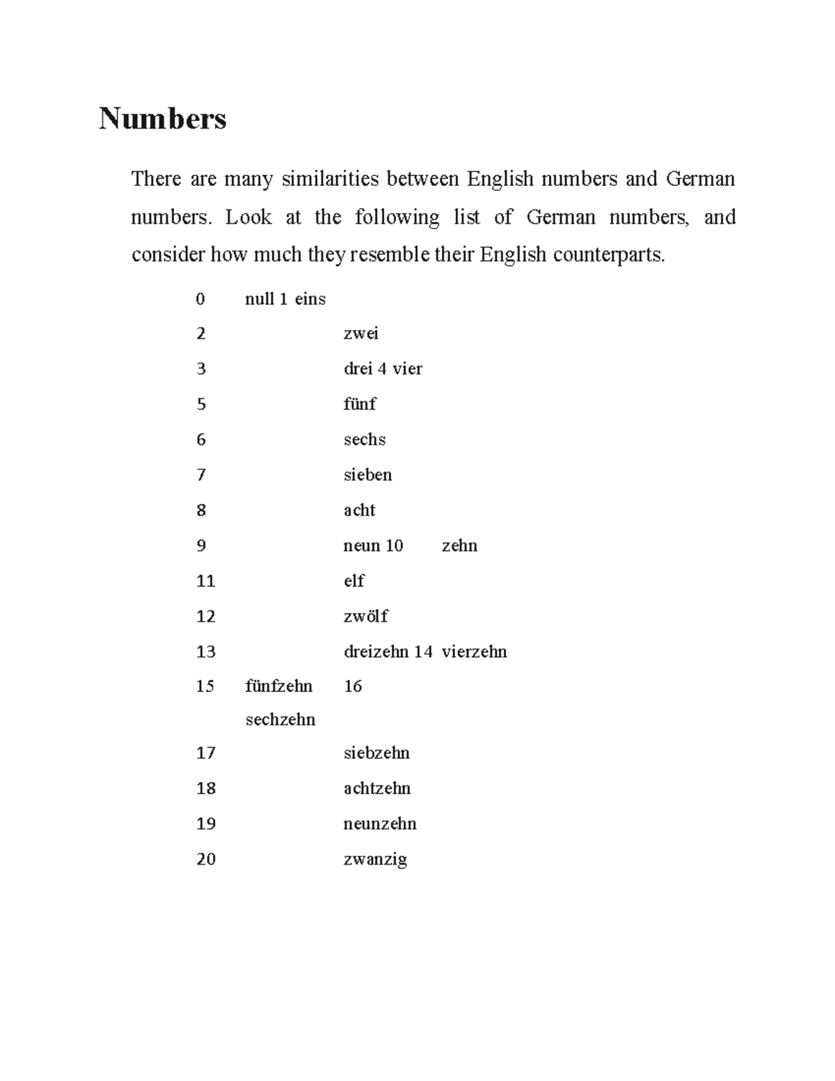 Numbers - lecture notes 1 - Numbers There are many similarities between ...