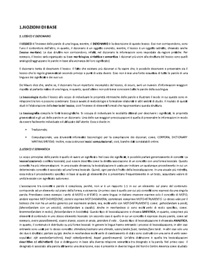 Il lessico (E. Jezek) - LESSICO Classi di parole, strutture, combinazioni Elisabetta Jezek I ...