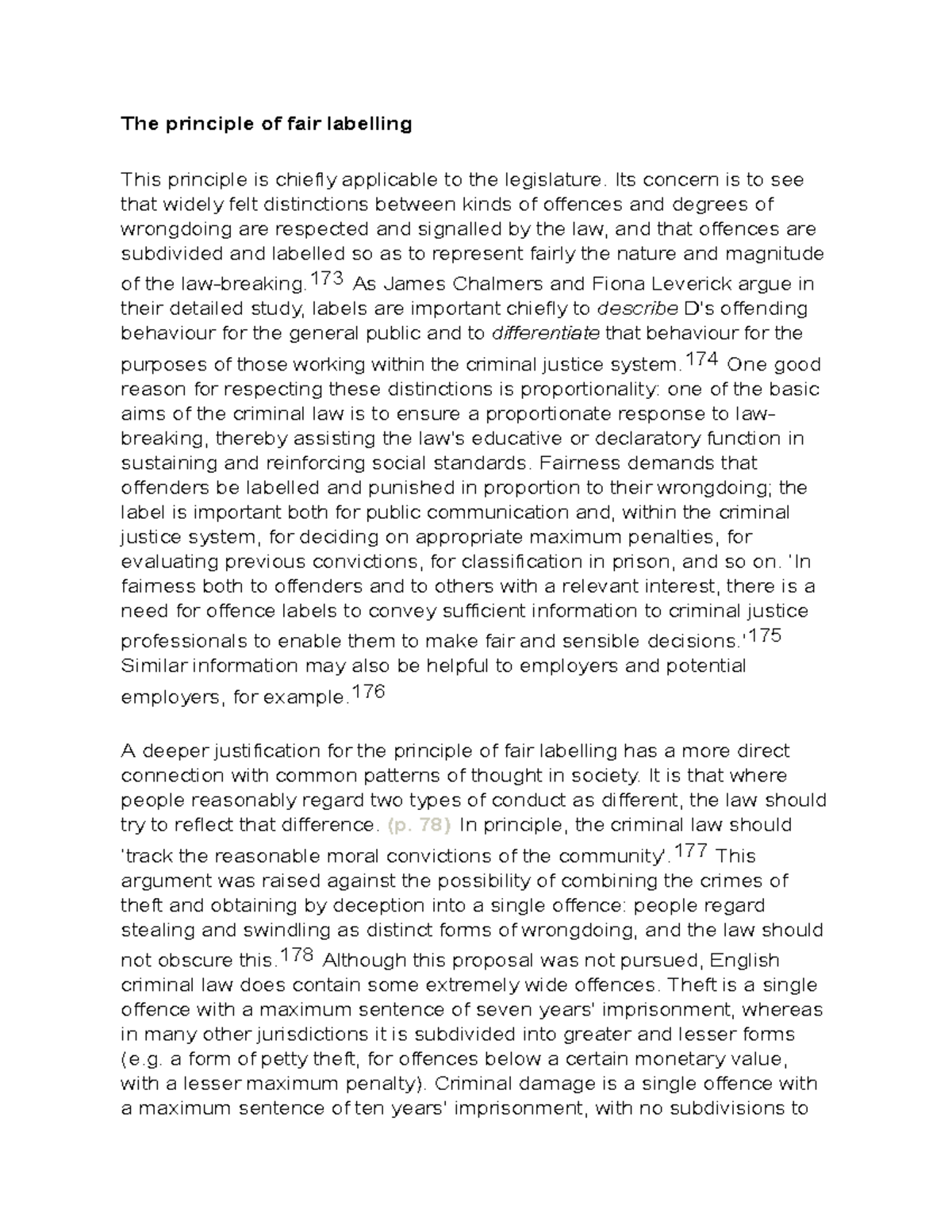 The principle of fair labelling - Its concern is to see that widely ...