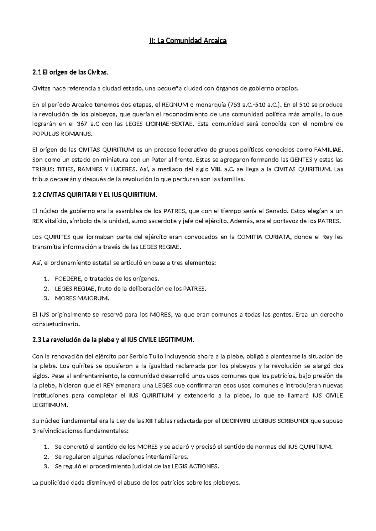 derecho romano parte uno - II: La Comunidad Arcaica 2 El origen de las ...