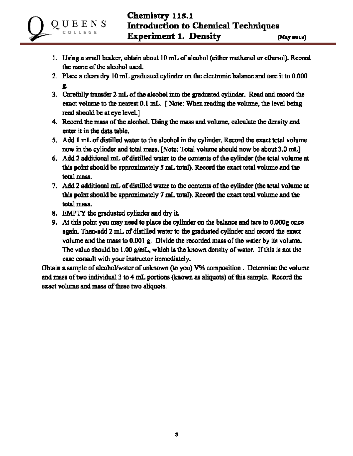 3 - lab 1 - CHEM 1131 - Studocu