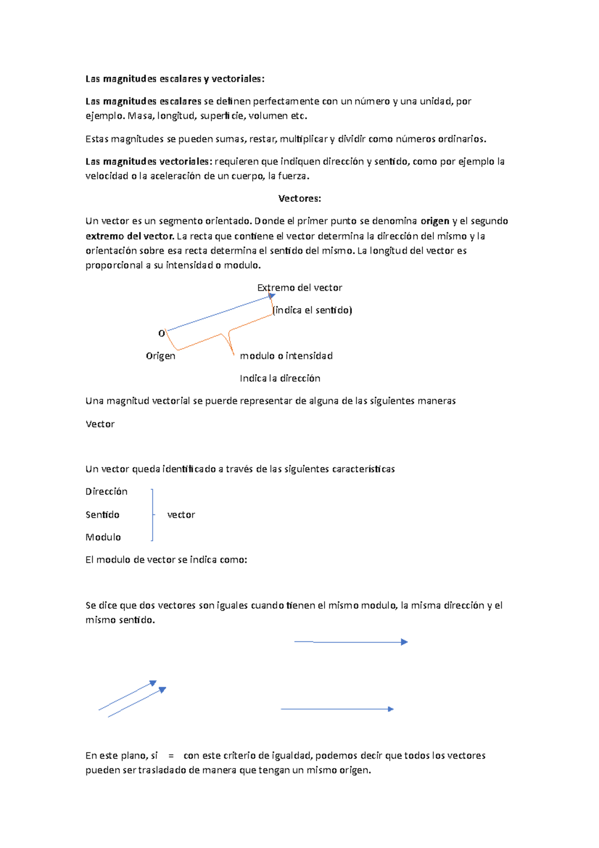 Las magnitudes escalares y vectoriales física de tercero - Las ...