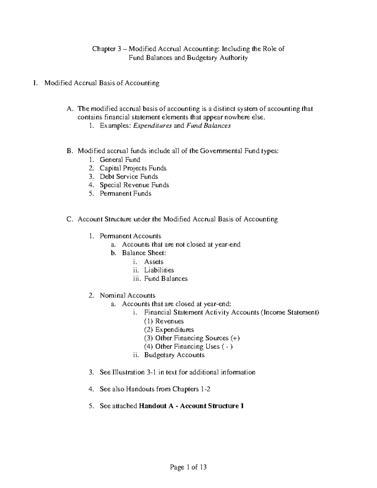 Ch. 3 - Notes - Chapter 3 – Modified Accrual Accounting: Including the ...