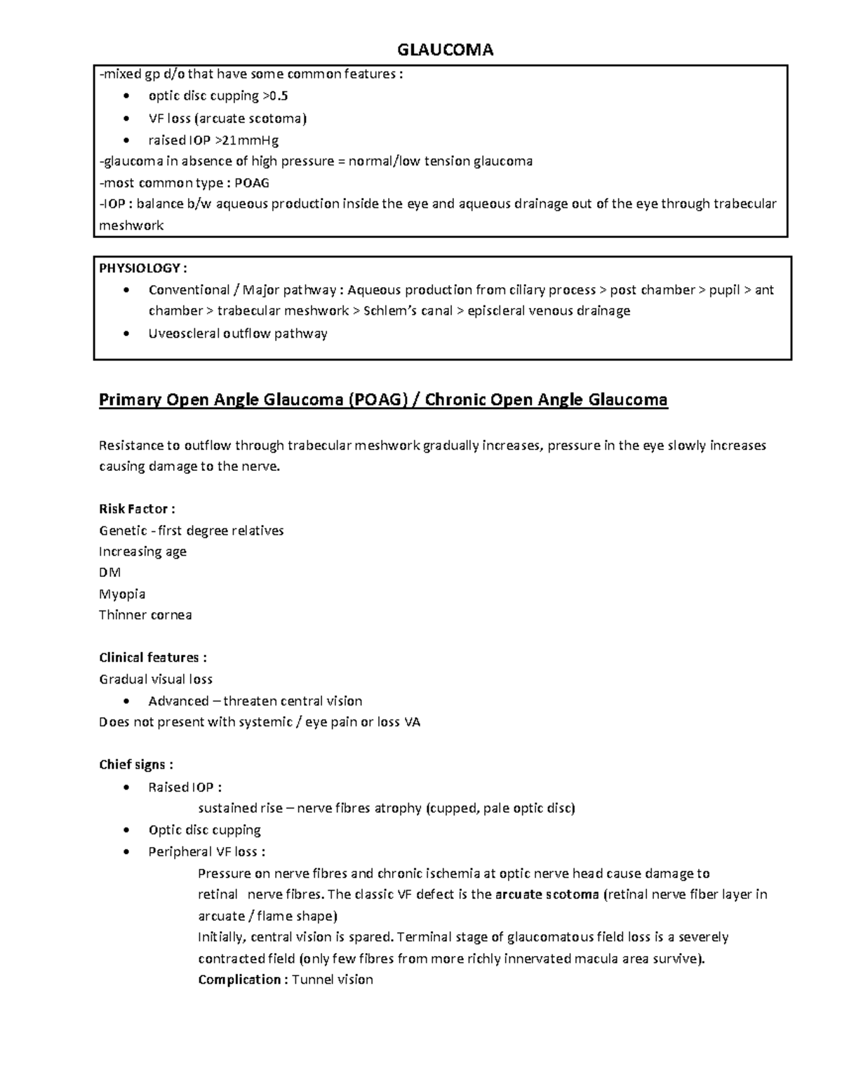 Glaucoma - Summary Clinical Ophthalmology: A Systematic Approach ...