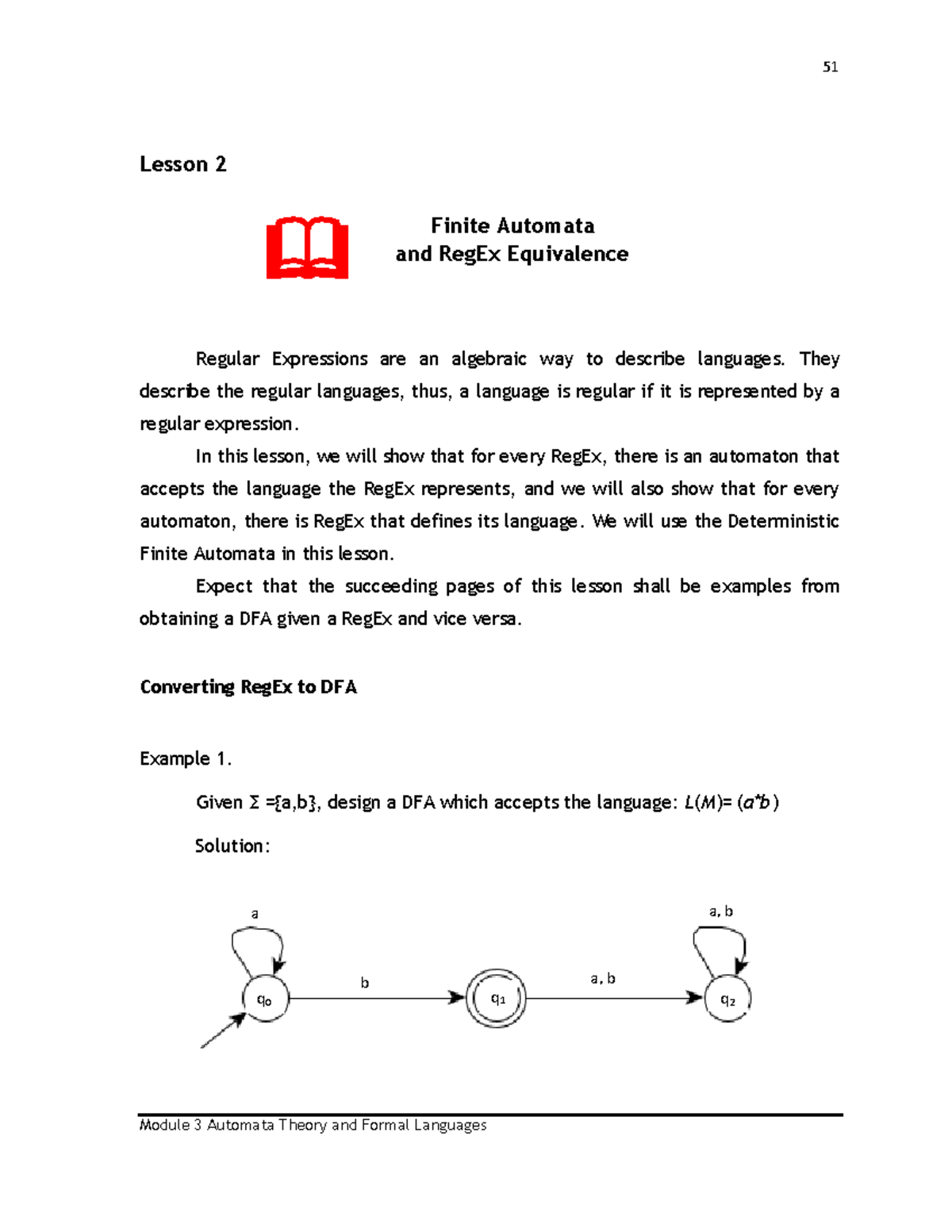 Automata M3 L2 (F) - Summary Computer Science - 51 Module 3 Automata ...