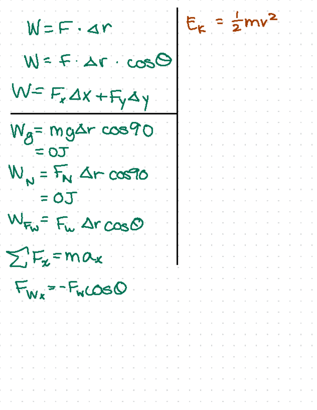 Quiz 4 Formulas - Formula sheet for quiz 4 - PHYS1300 - W = F . r Er ...