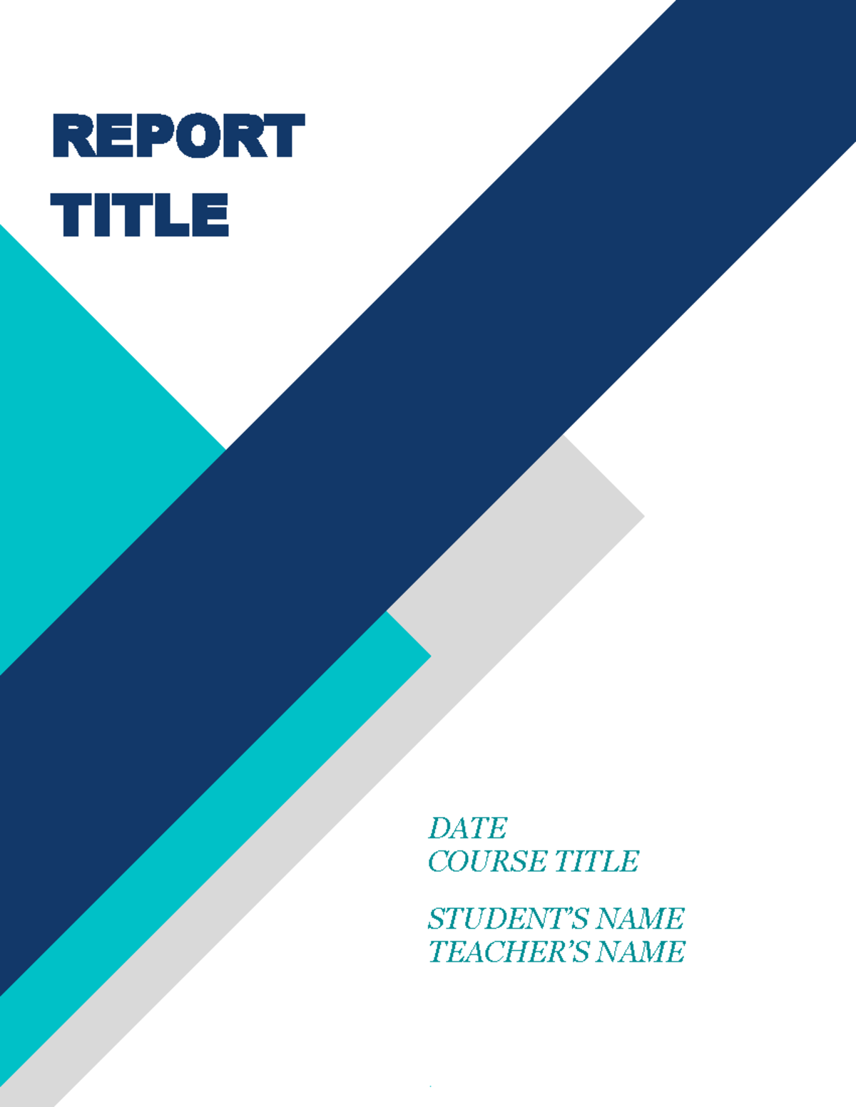 Jazzy student report - REPORT TITLE DATE COURSE TITLE STUDENT’S NAME ...