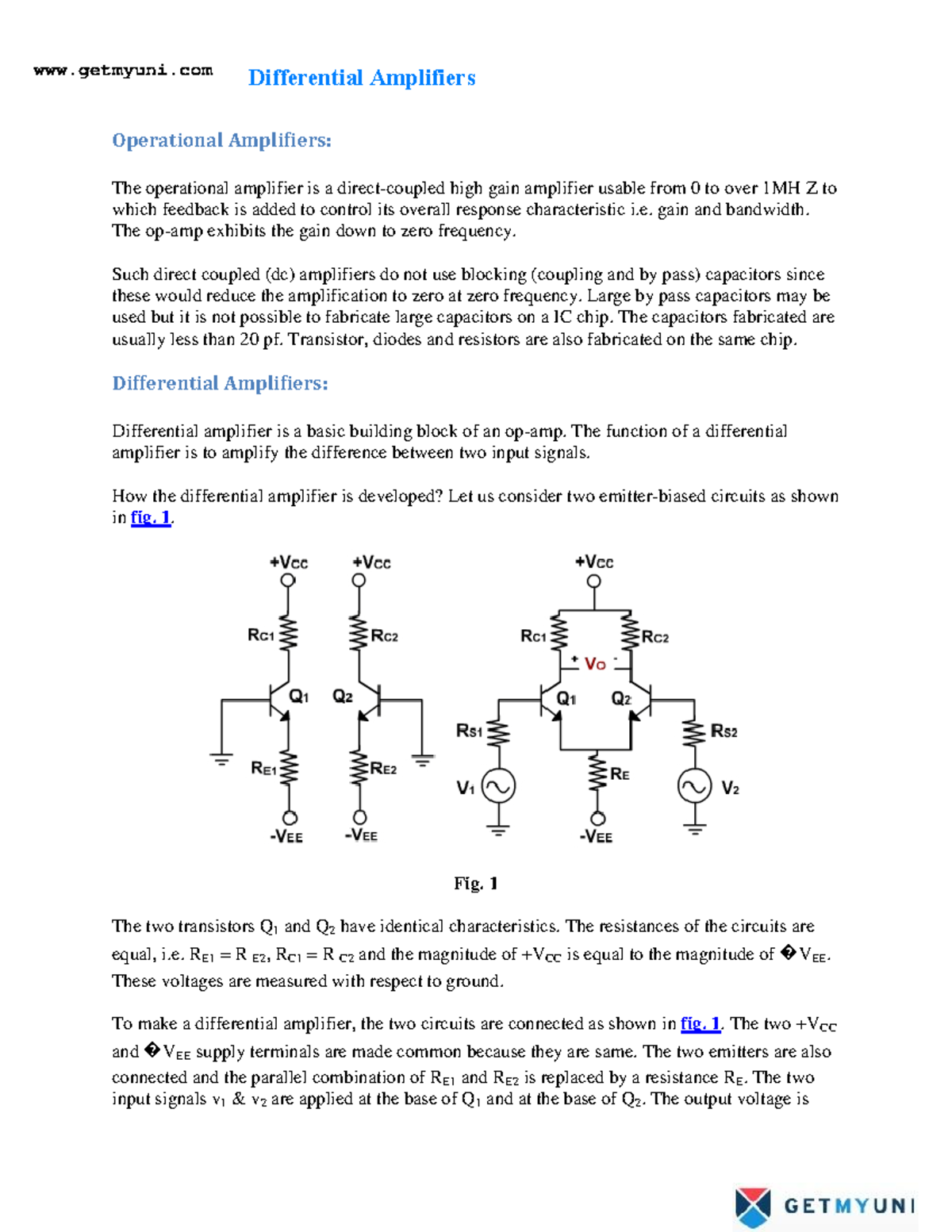 Electronics-communication engineering analog-electronics differential ...