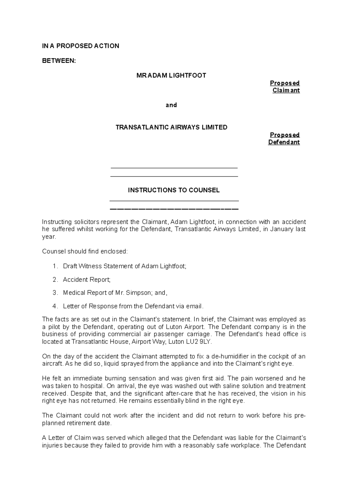 Lightfoot Apply Instructions and documents - IN A PROPOSED ACTION ...