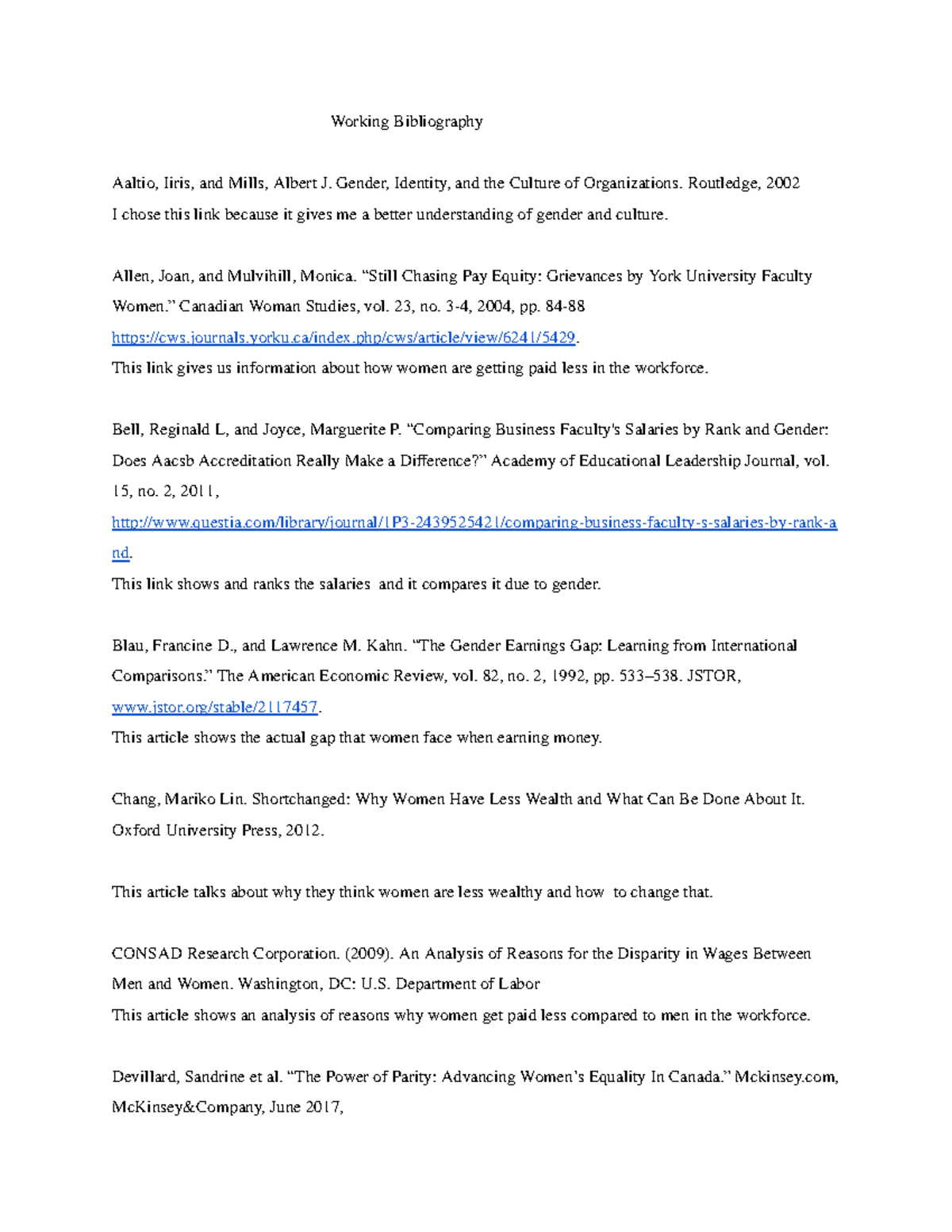 Working Bib LRP - English - Working Bibliography Aaltio, Iiris, and ...