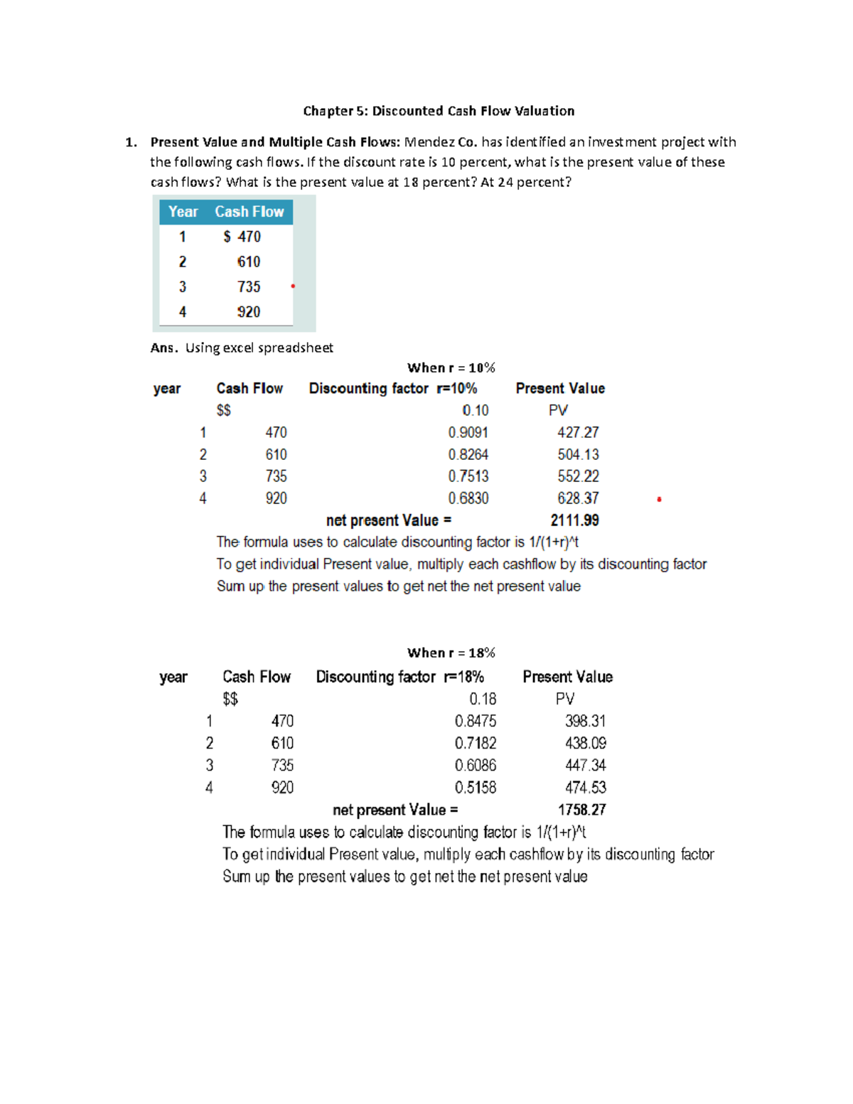 Chapter 5 Discounted Cash Flow Valuation - **Chapter 5: Discounted Cash ...