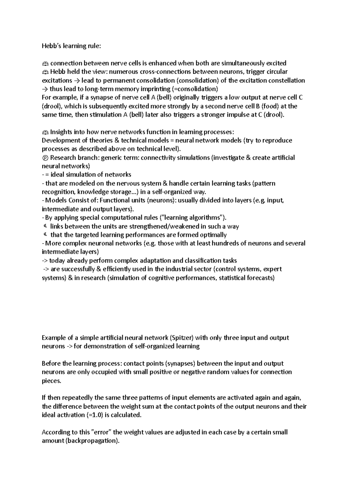 Hebb - Introduction To Psychology - Hebb's learning rule: connection ...