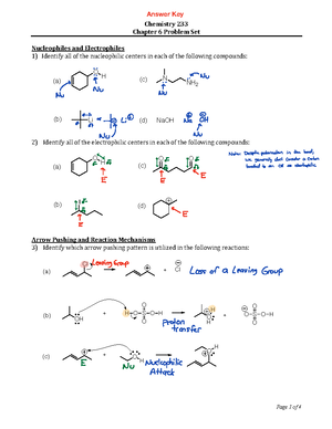 233 Quiz 1 - Key - S18 - First Quiz - Chemistry 233 Answer Key Summer ...