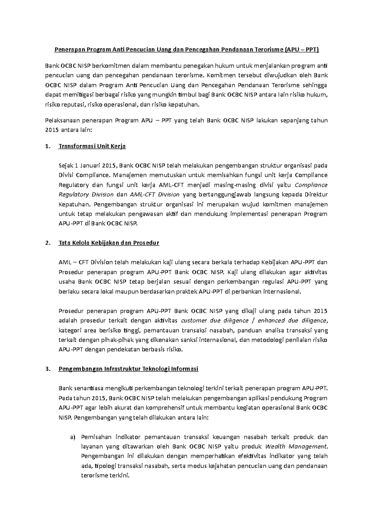 For Translation Penerapan Program APU-PPT Content AR 2015 Draft 1 AML ...