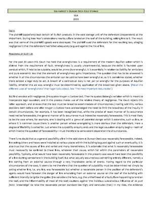 Delict – case notes - Summaries of all the case law - Delict – case ...