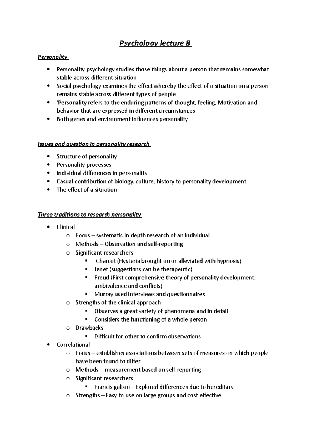 Psychology Lecture 8 Studocu