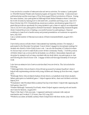 Walker Scholarship - ESSAY - Amani Clark-Bey I was on stage ready to ...
