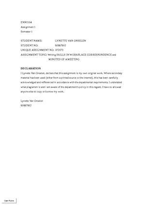 ENN1504 Assignment 2 44355653 - QUESTION 1: INVESTIGATIVE REPORT Table ...