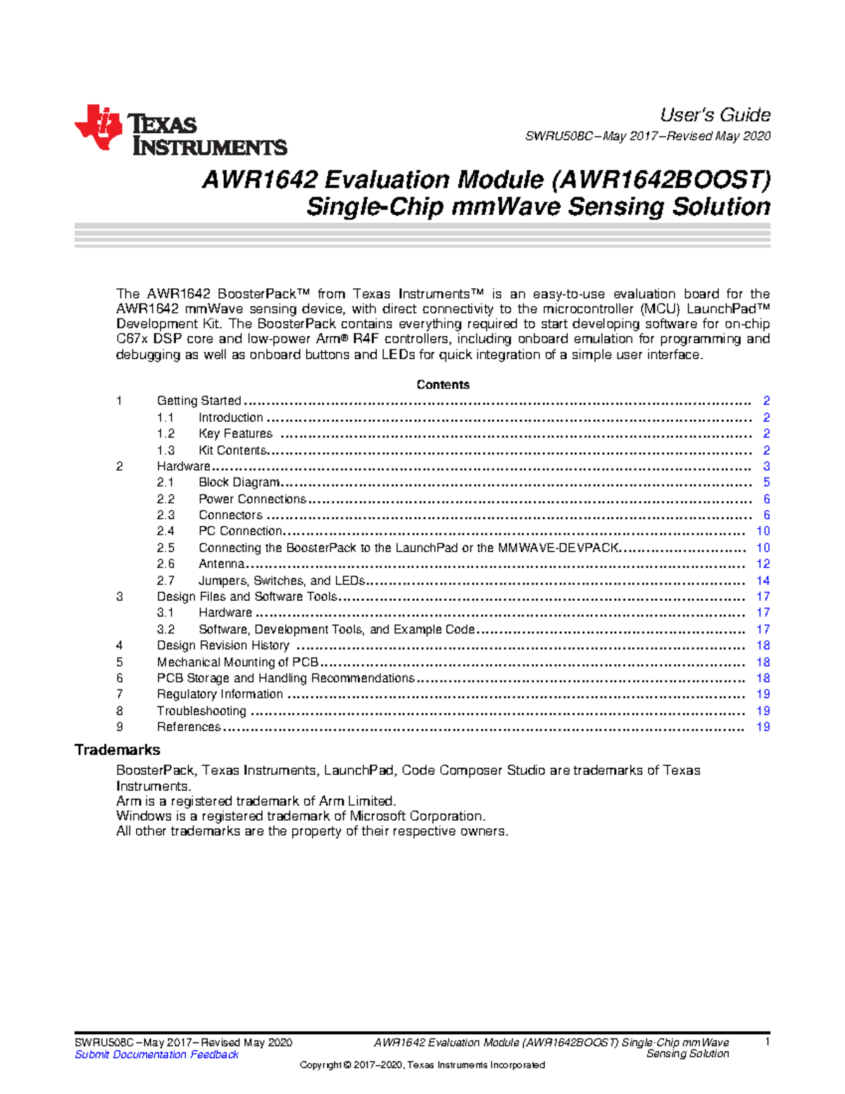 Awr1642 - SWRU508C – May 2017 – Revised May 2020 1 Submit Documentation ...
