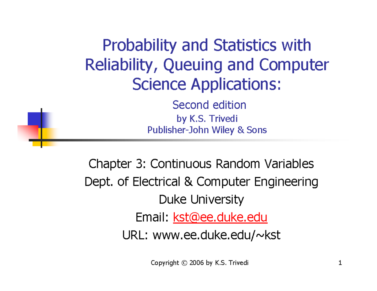 Probability and Statistics with Reliabil - Probability and Statistics ...