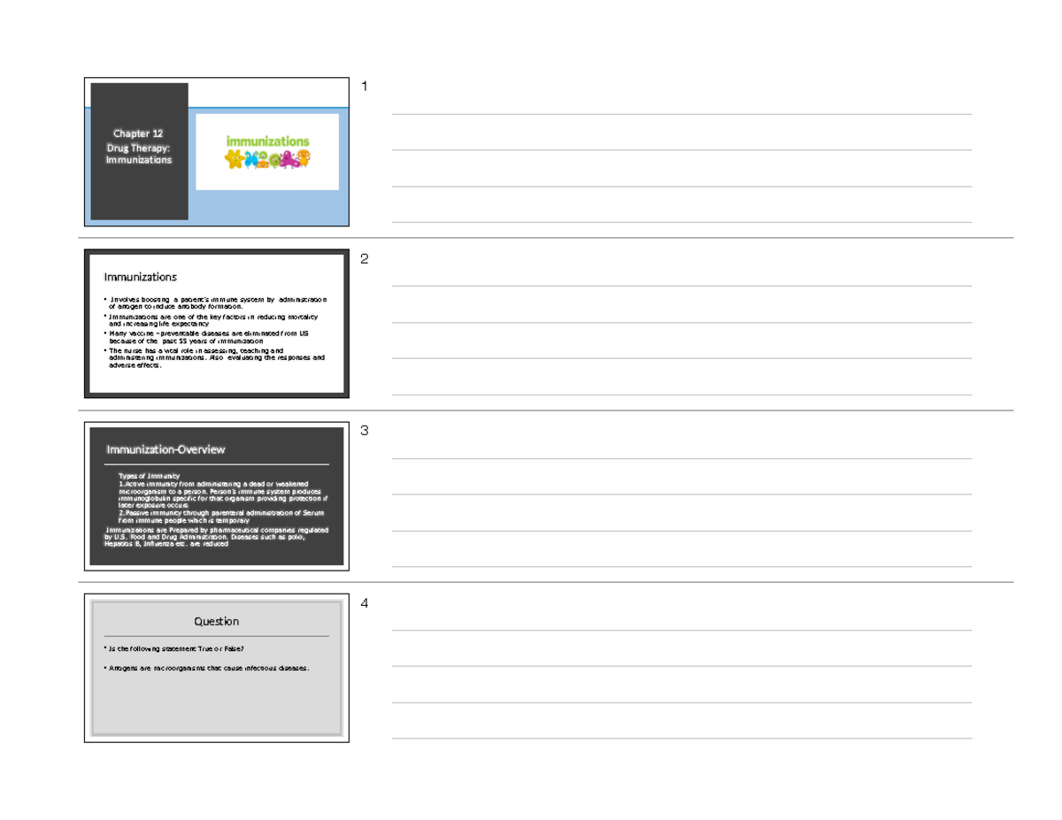 Chapter 12 Drug Therapy- Immunizations - Chapter 12 Drug Therapy ...