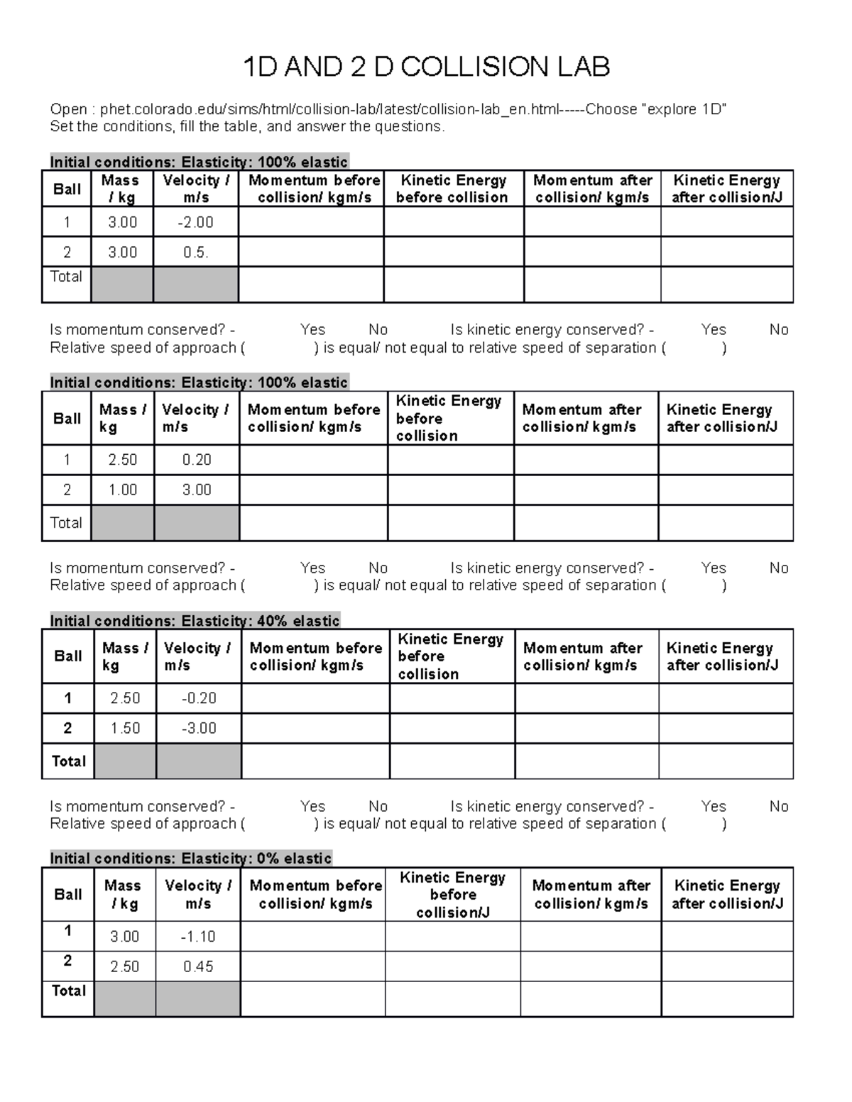 Collision Lab 1D and 2D -2023-40e9d8-c98cd9 - 1D AND 2 D COLLISION LAB ...