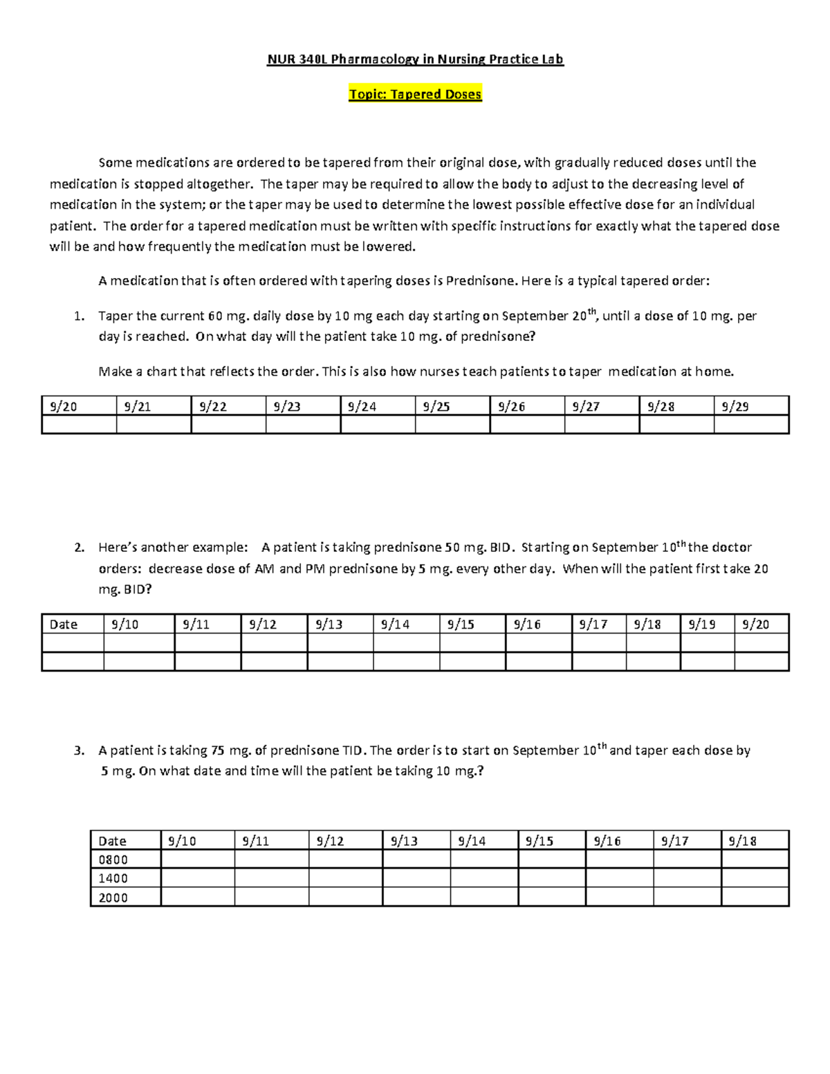 IV Taping + Example Sheet - RDT 123 - LIU - Studocu