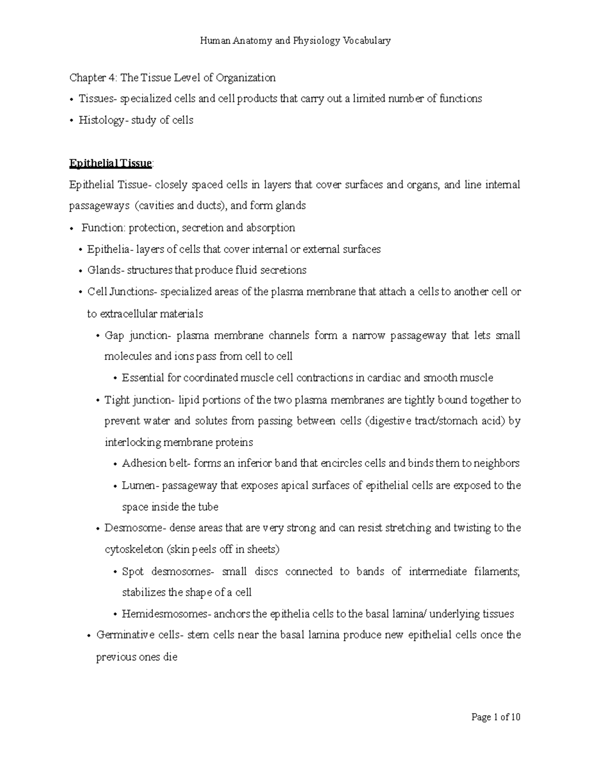 Human Anatomy and Physiology Vocabulary - Human Anatomy and Physiology ...